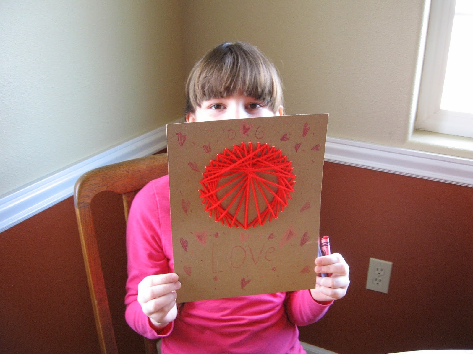 Almost Unschoolers: Sewing Card String Art Heart Pattern - Valentine's ...