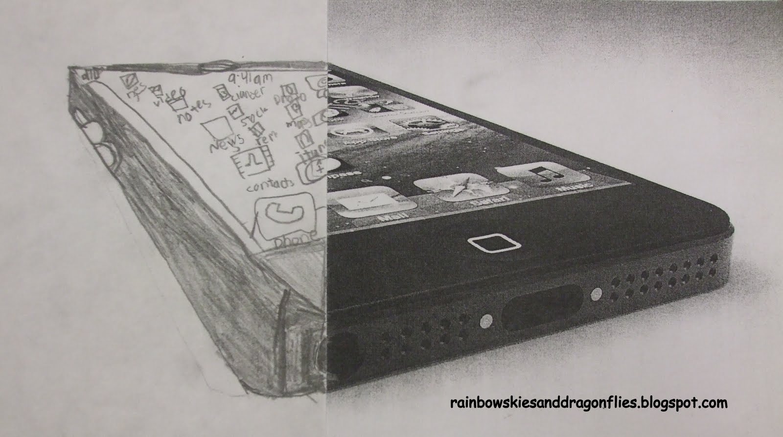 Rainbow Skies & Dragonflies: 5th Grade iPhone & iPod Sketches