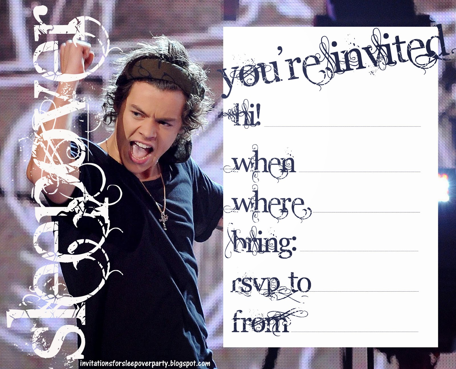 INVITATIONS FOR SLEEPOVER PARTY