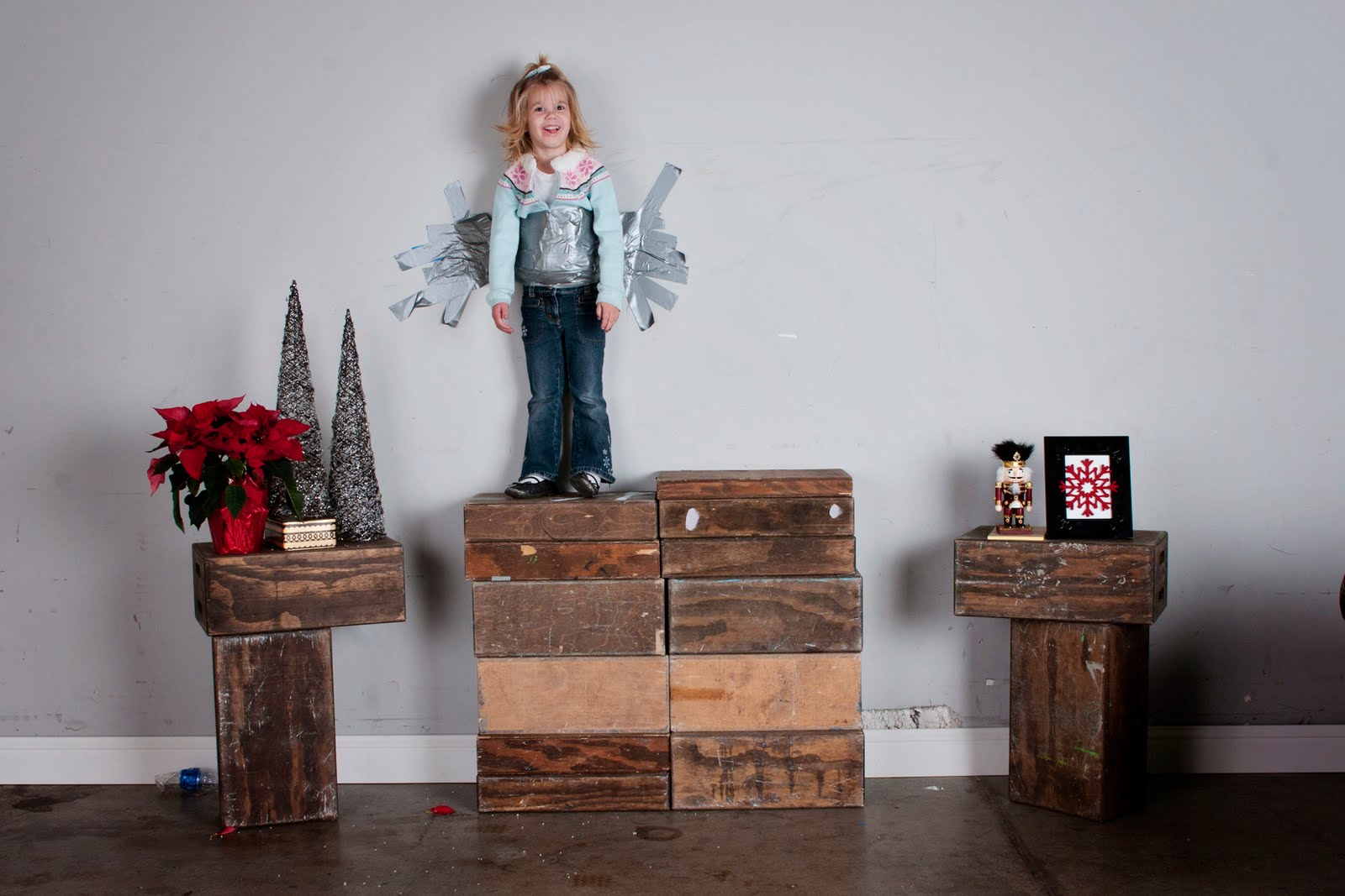 Life at the White House: Kids taped to wall Christmas Card...