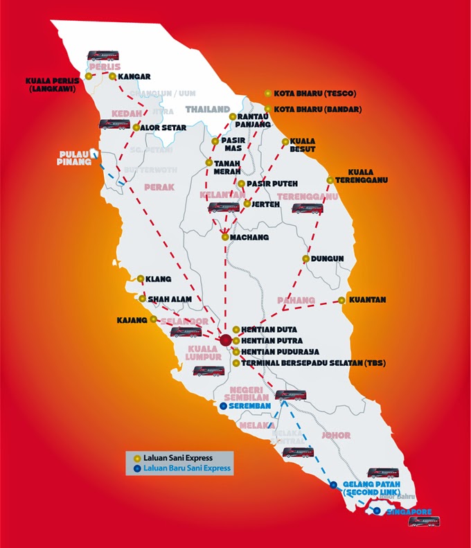 Time to travel at the chosen place: Sani Express Sdn Bhd