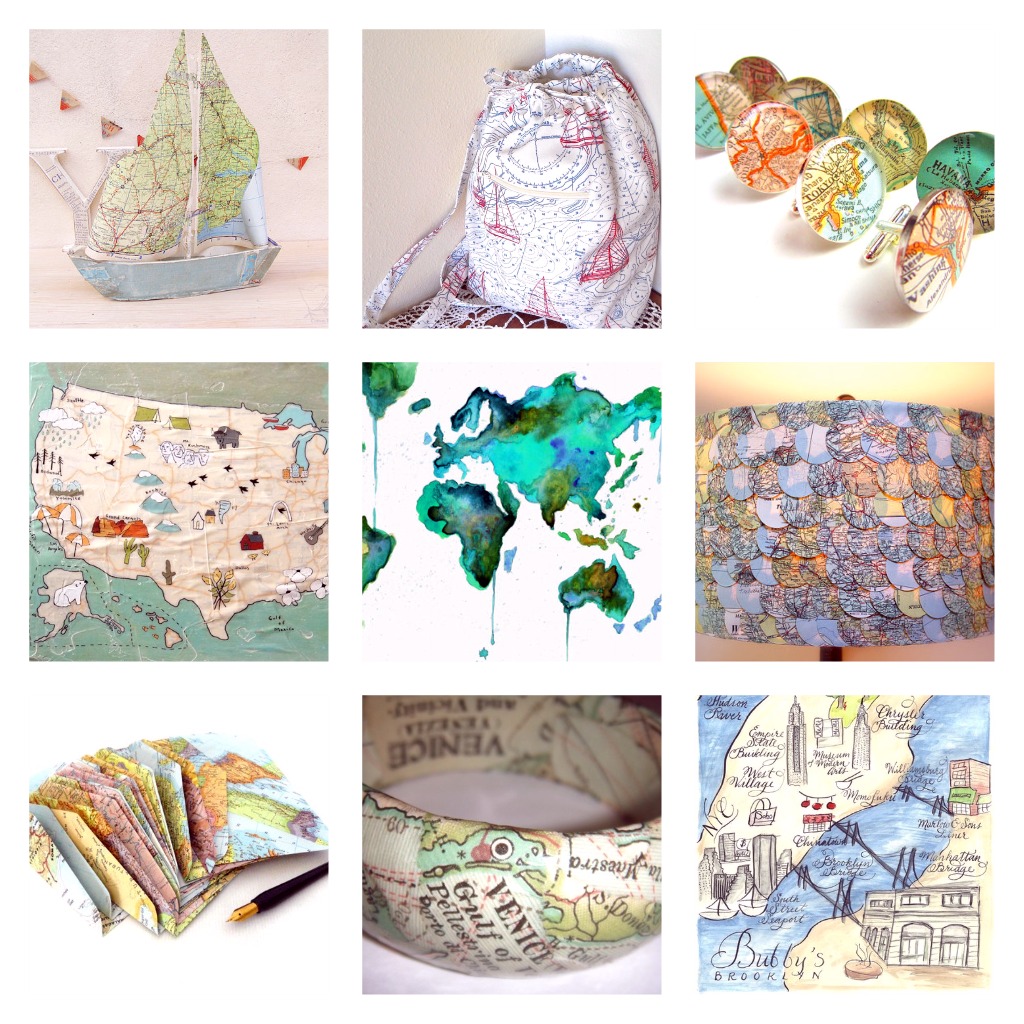 a curious gardener: this week on etsy...maps