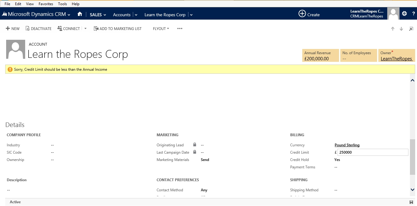 Microsoft Dynamics Crm 2013 Learn The Ropes Form Notification In Crm 4333