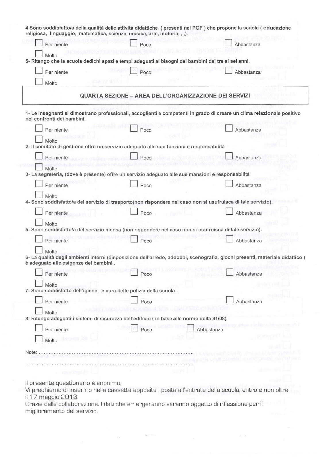 scuola dell'infanzia A. Grigolli Bresciani: a.s. 2012/13: questionario ...