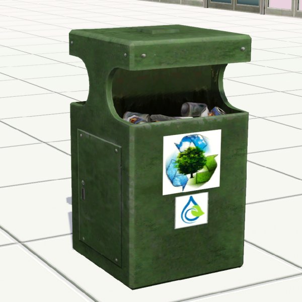 Simming in Magnificent Style: Municipal trash can