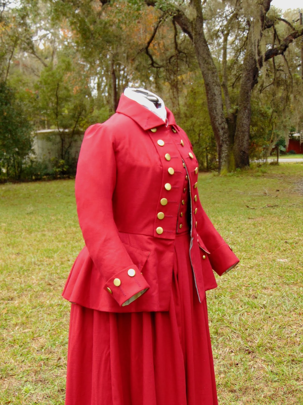 The Antique Sewist: JP Ryan Riding Habit - Red Linen