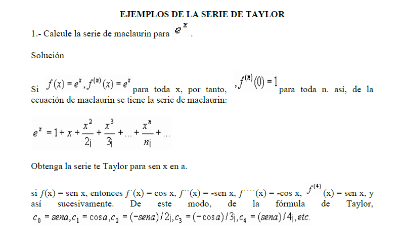CALCULO INTEGRAL: 4.6 REPRESENTACION DE FUNCIONES MEDIANTE LAS SERIES ...
