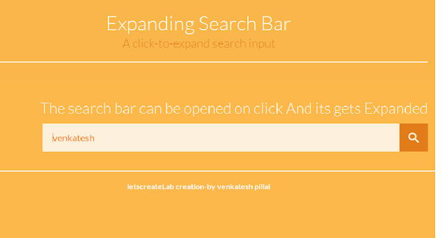letscreateLab: Expandable Search bar with Css