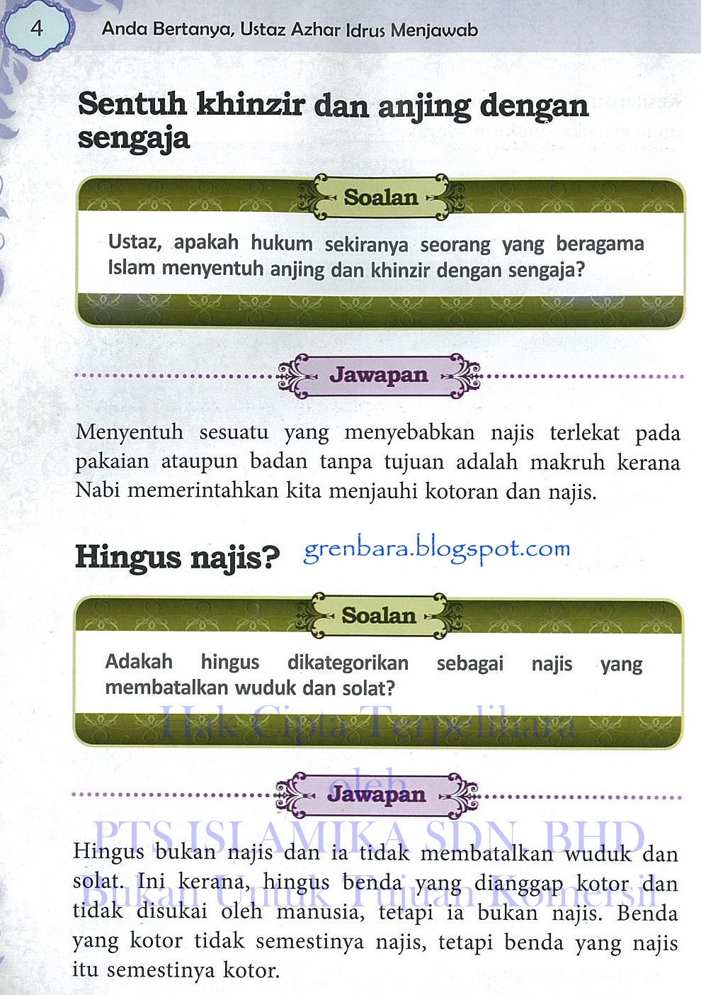 Apakah Sebenarnya Yang Kita Cari Dalam Perjalanan Ini?: Sentuh khinzir ...