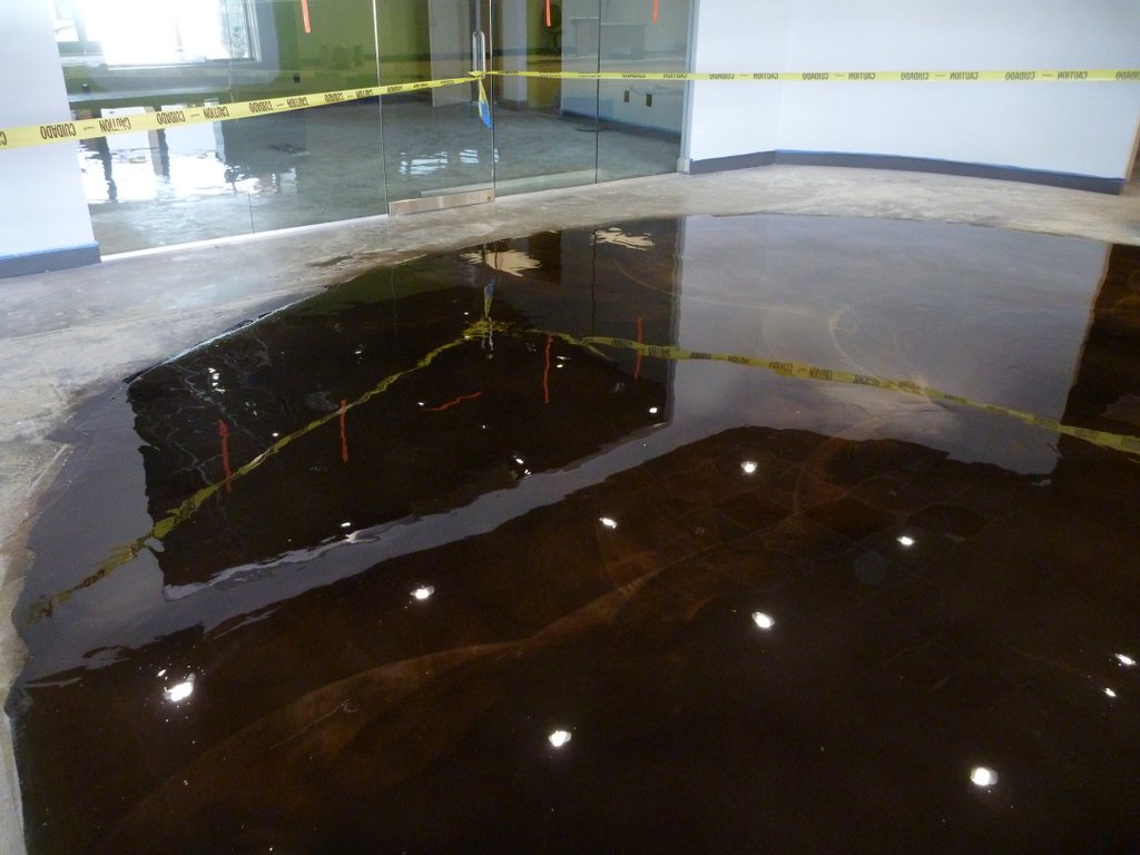 Epo- Floors: Concrete Overlay, stain then epoxy