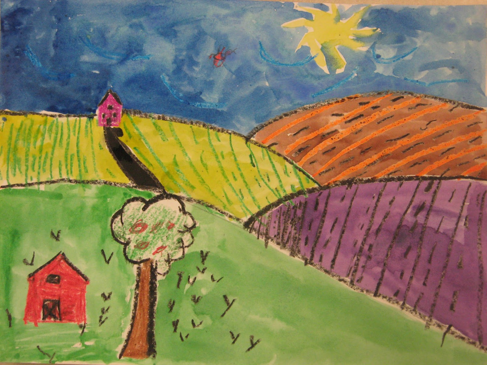 Miss Young's Art Room: 1st Grade Patterned Landscapes