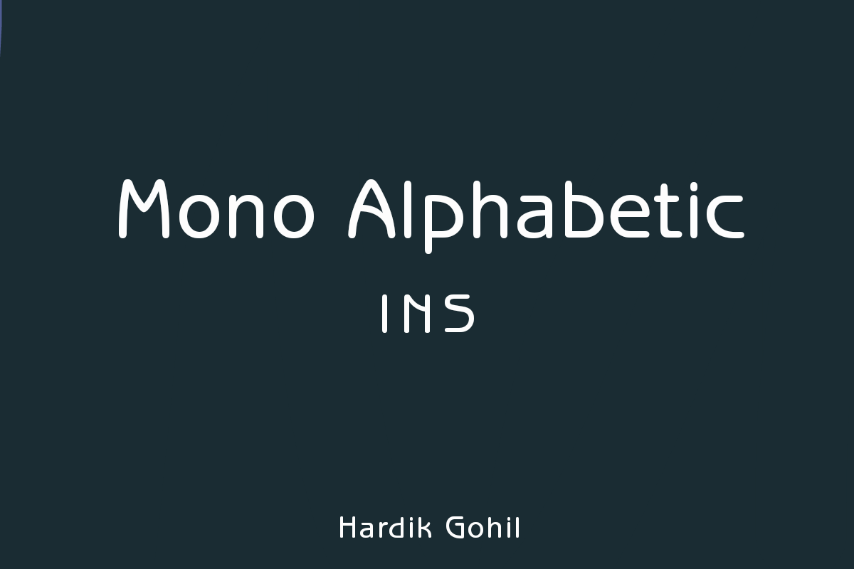 Implement Mono Alphabetic Cipher Encryption.