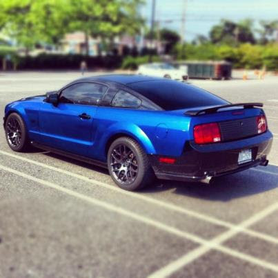 K Custom Car Wraps: Mustang GT - Wrapped in Hexis metallic blue with 3M ...