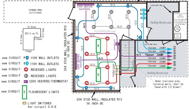 Finished Basement Electrical Layout. | Electrical Engineering Blog