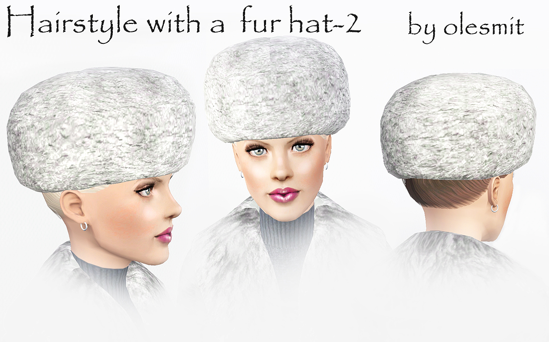 My Sims 3 Blog: Hairstyle with Fur Hat - 2 Versions by Olesmit