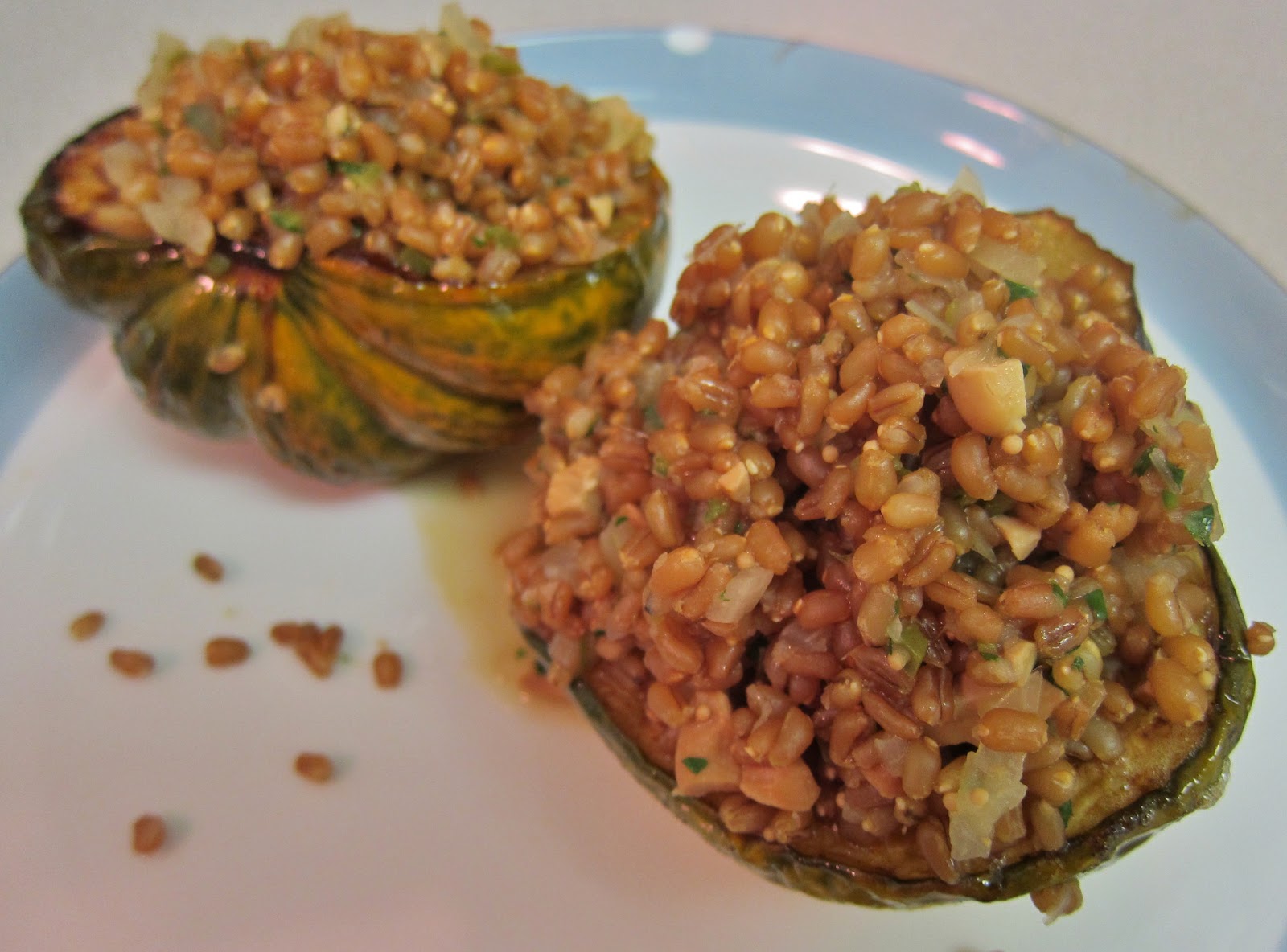 The Vegan Chronicle: Wheat Berry-Stuffed Winter Squash