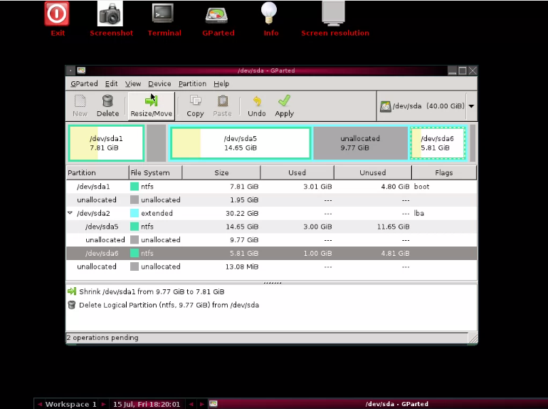 Partitioning Tutorial Using Gparted Creating Partitions Deleting Partition Resizing