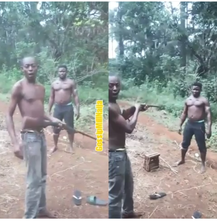 Nigerian Men Test Their Odeshi Bullet Proof Charms With Their Awka Made ...