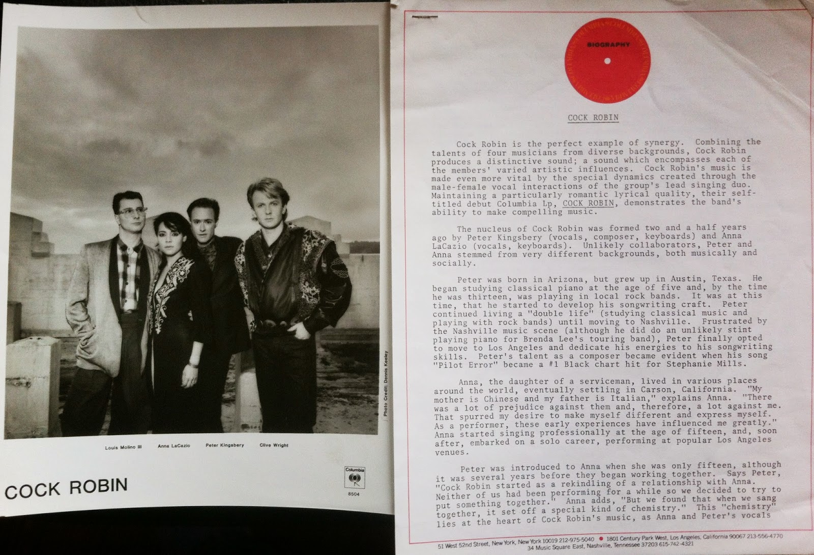 Thrift Store Music: Cock Robin - s/t