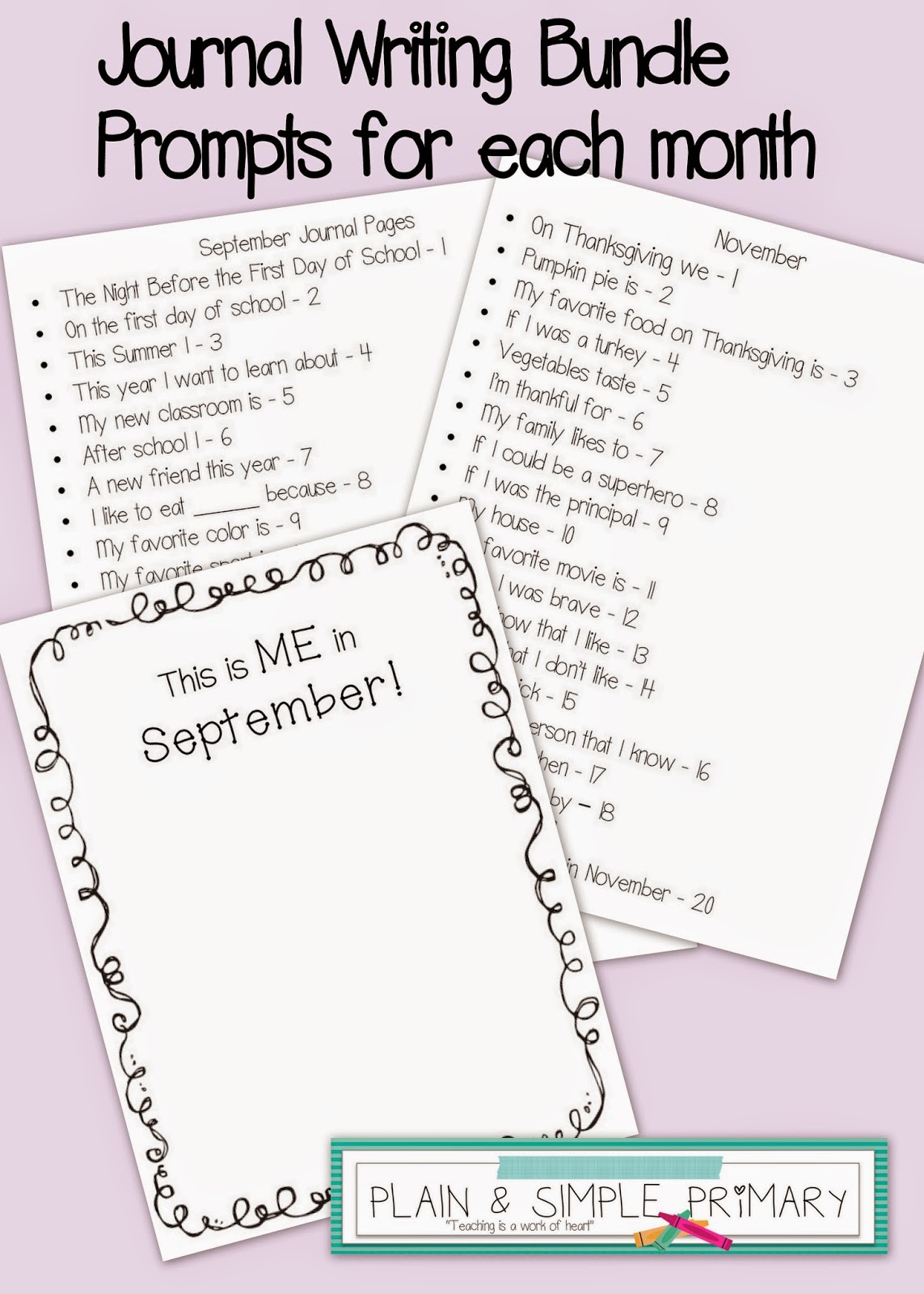 Plain and Simple Primary: Journal Writing LARGE Bundle