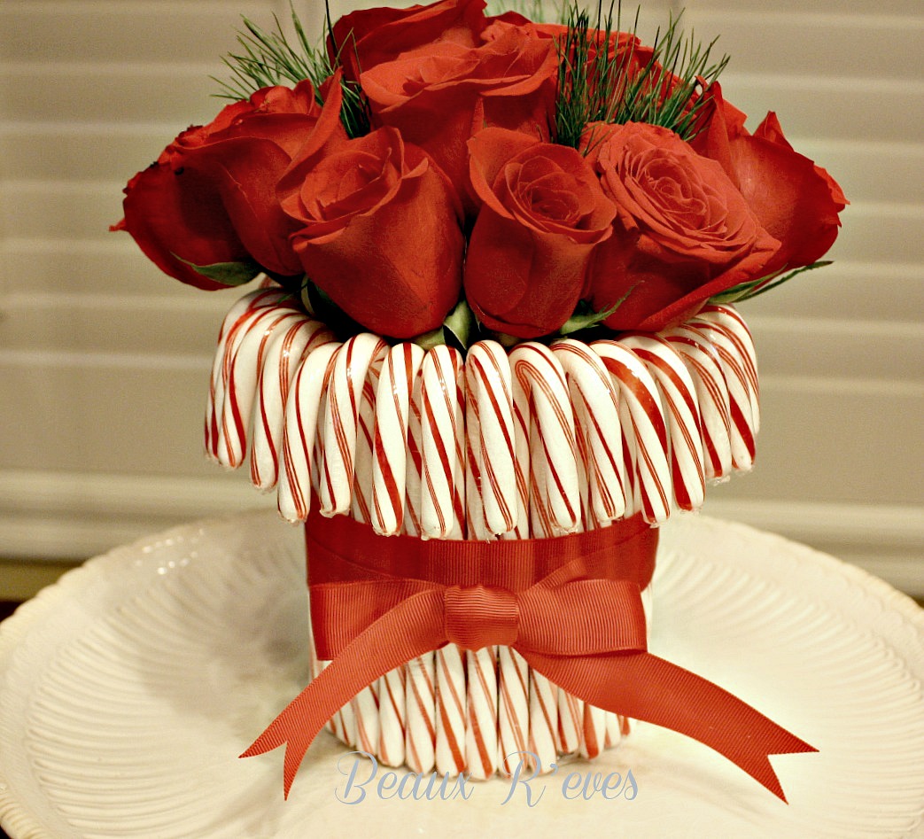 Beaux R'eves: Candy Cane Vase