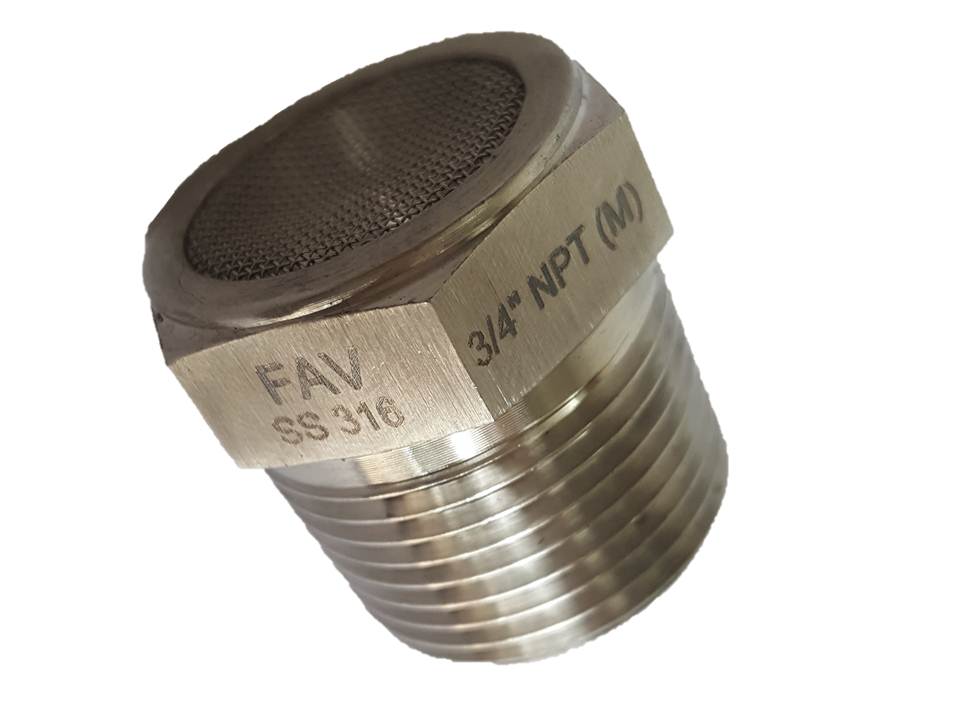 Precision Pipe Fittings: SS 316 Vent Protector Plug, 1/8" NPT (M)