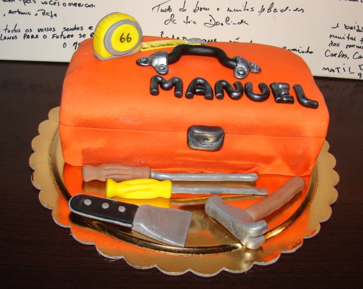 BOLOS DO NOSSO IMAGINÁRIO: BOLO DE ANIVERSÁRIO - CAIXA DE FERRAMENTAS