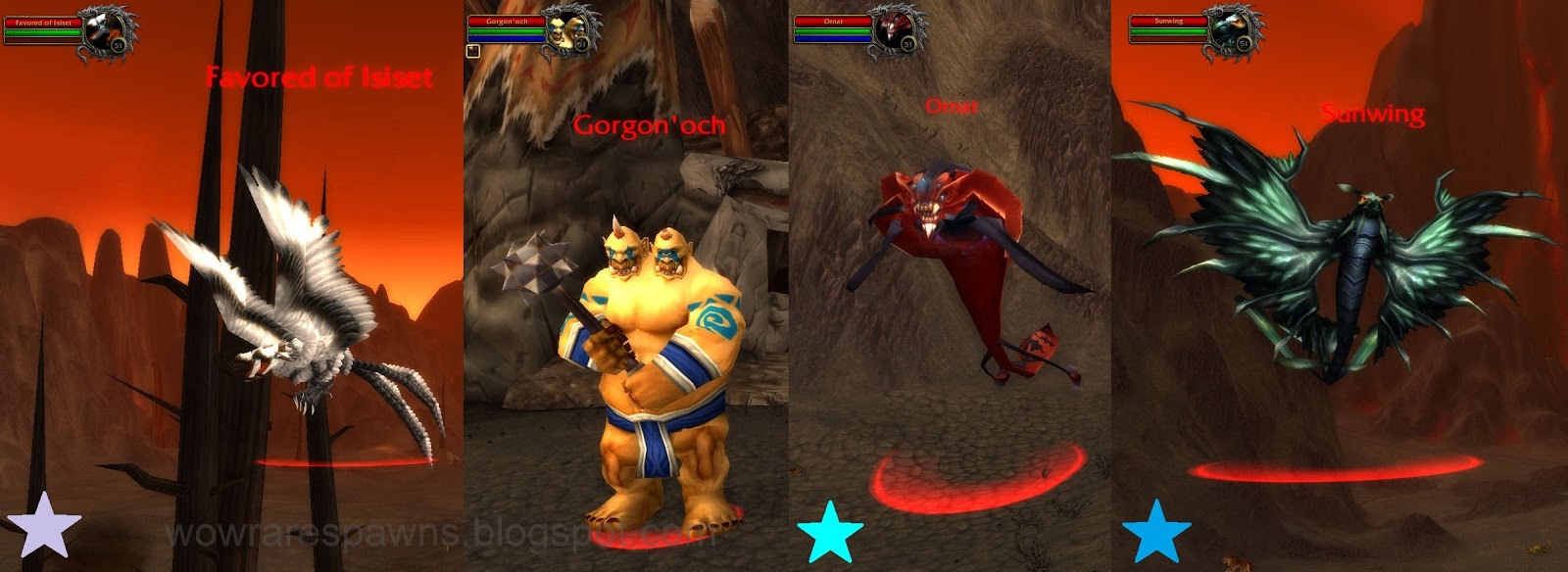 WoW Rare Spawns: Burning Steppes Rares Spawns - Including Tamable 5.1 Rares