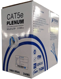Cat5e Plenum Solid Bare Pure Copper Ethernet Cable 1000Ft Cables Blue ...