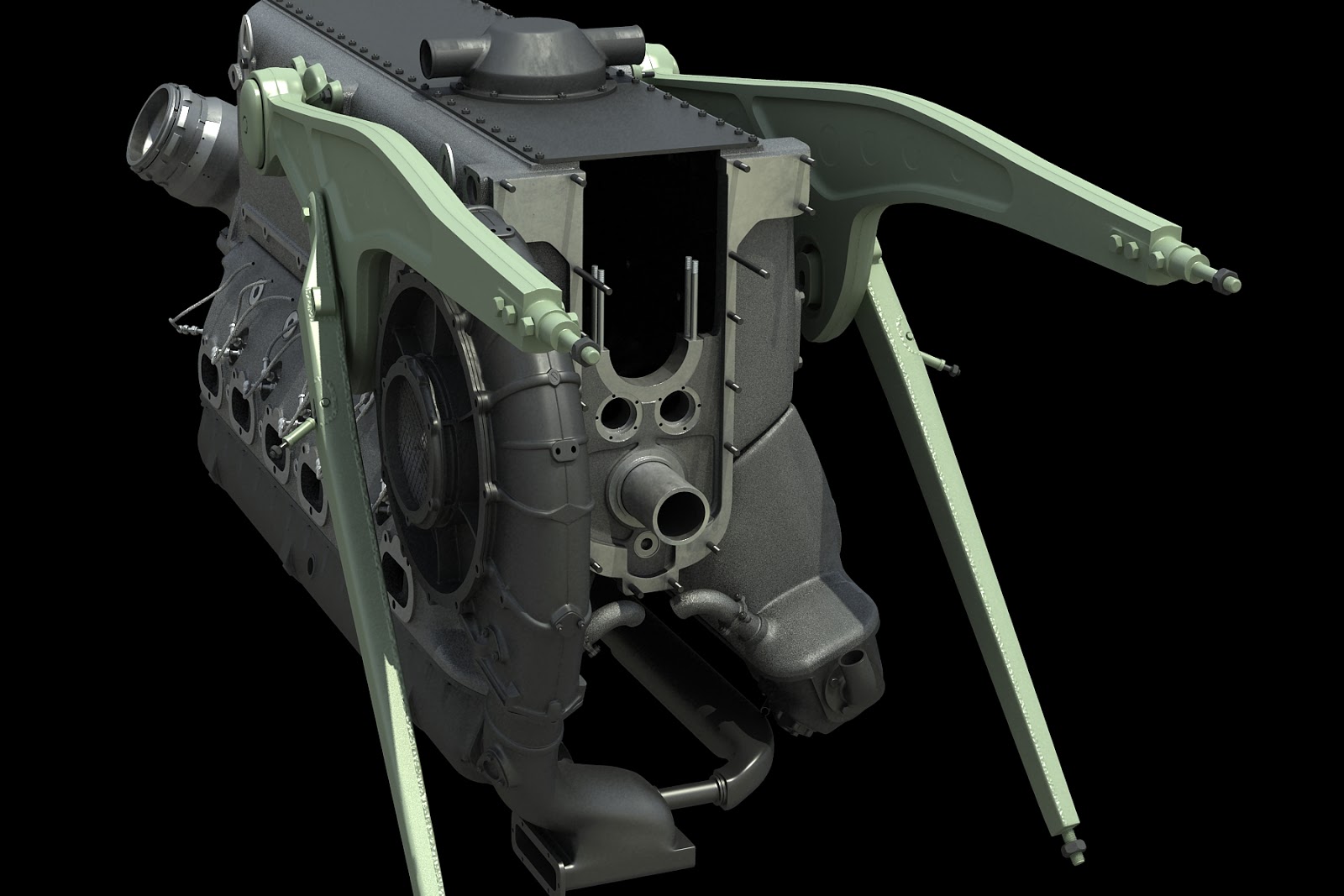 Luftwaffe Lovers: 3D MODELING: Messerschmitt Bf109, engine DB 605D ...