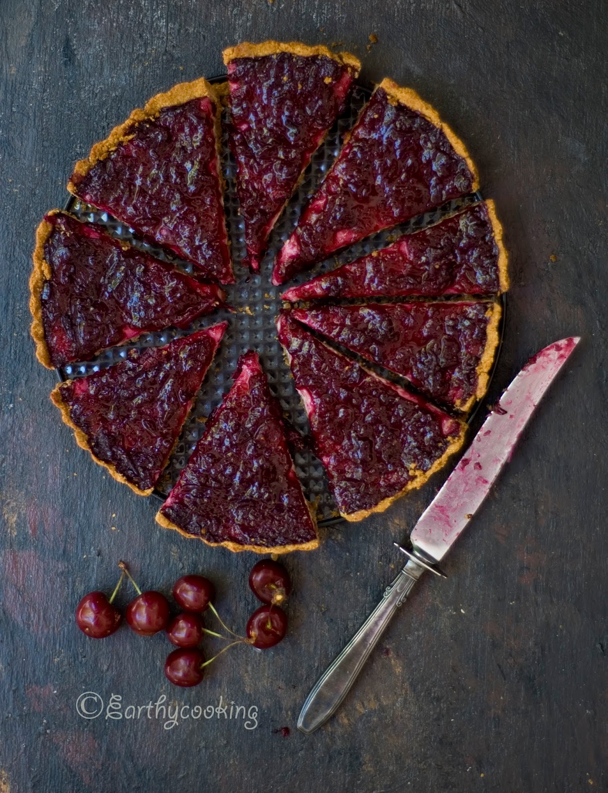 Earthycooking : Cheesecake Tart With Cherry Topping