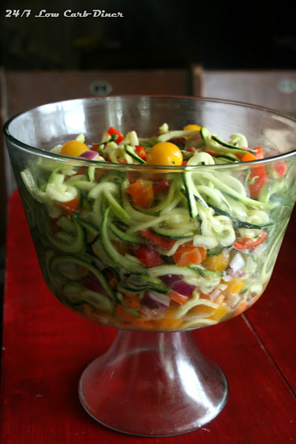 24/7 Low Carb Diner: Thai Sesame Lime Zoodle Haystack Salad