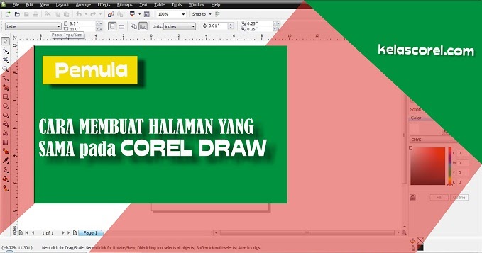 Cara Membuat Halaman yang sama pada Corel Draw - Kelas Corel