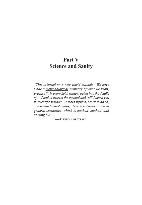 Korzybski Files: Part V - Science and Sanity