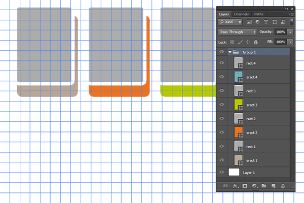 PhotoEffect: 8 Rounded Rectangles Photo Collage in Photoshop