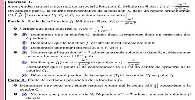 Examens blanc maths bac international option francais sciences maths