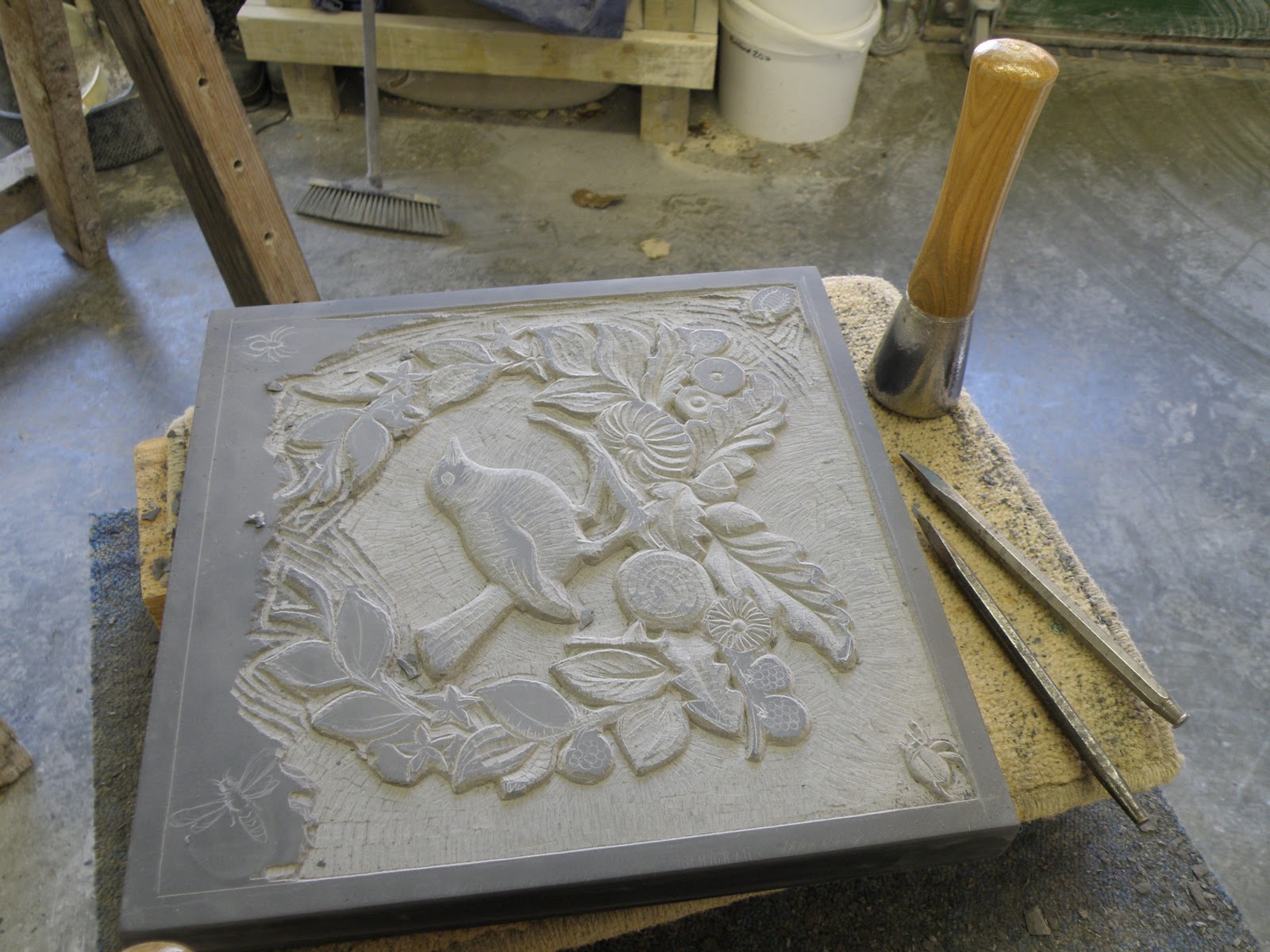 Verbum Vox: Carving a robin in slate