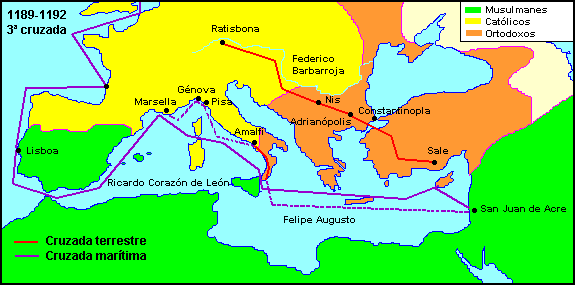 Caminos y encomiendas: Tercera Cruzada: 1188 - 1192