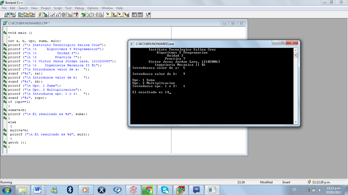 Algoritmos y Programación: Práctica 7 de la Unidad 3
