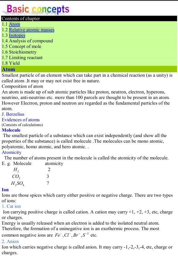 Inter part 1(1st year) Chemistry notes chapter 1 basic concepts - Ratta.pk