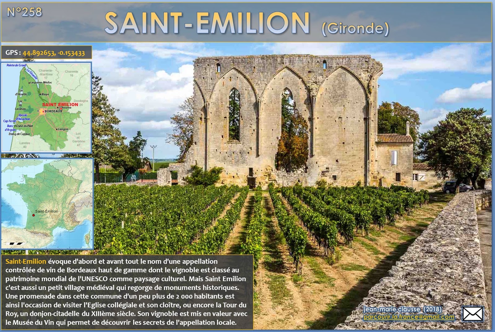 Parcourir la France: 258 - SAINT-EMILION. (Gironde-33)