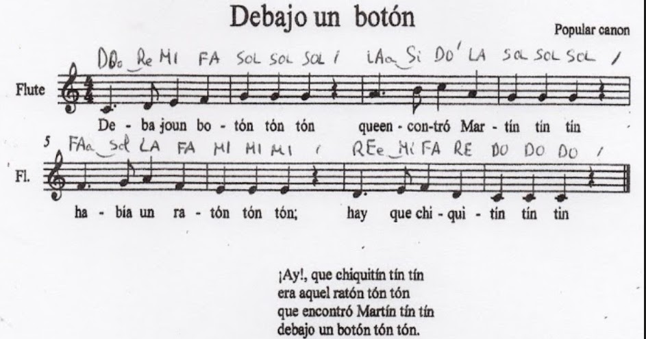 Música 3º: DEBAJO DE UN BOTÓN