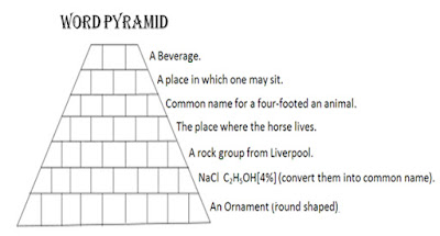 Puzzles: Word pyramid puzzle 1