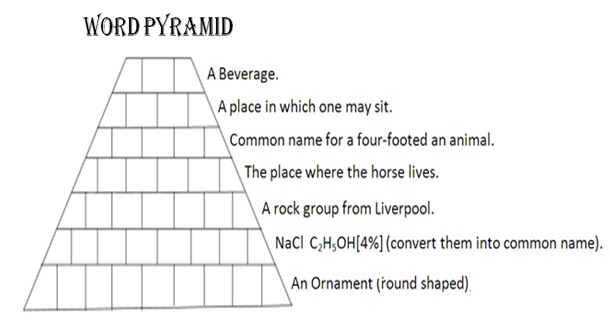 Puzzles: Word pyramid puzzle 1