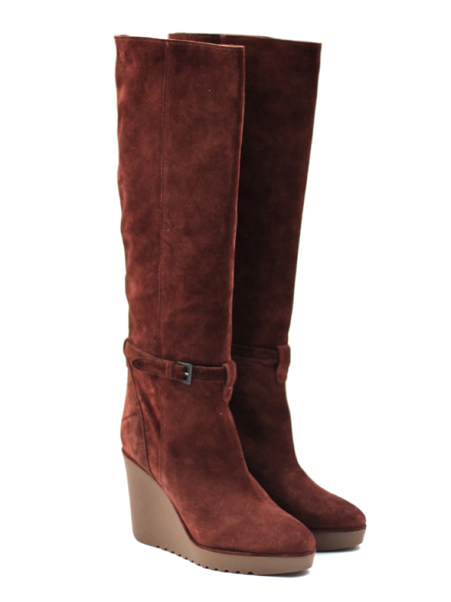 LOUISE PARIS: CHLOE Bottes compensées en veau velours marron hiver 2010 ...