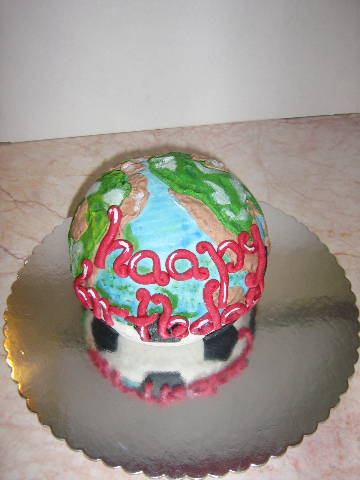 Torte i figurice za torte - Sneza: TORTA POLU LOPTA-POLU ZEMALJSKA KUGLA