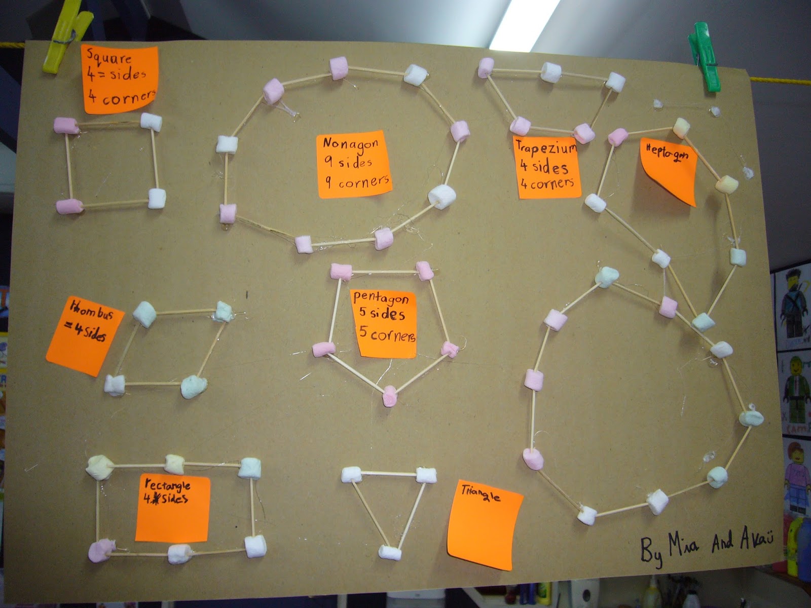 Room 2 Hope School: 2D shapes with Marshmallows
