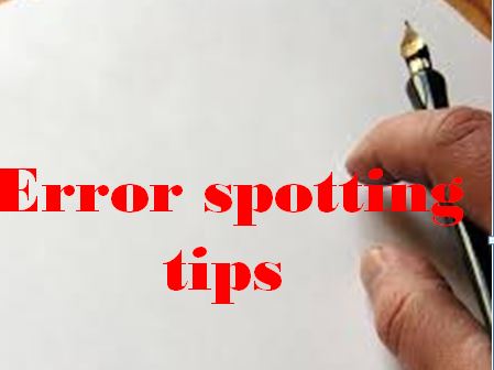 Error spotting tips