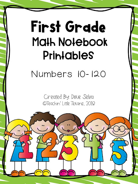 Teachin' Little Texans: Kinder & First Grade Math Notebook Printables