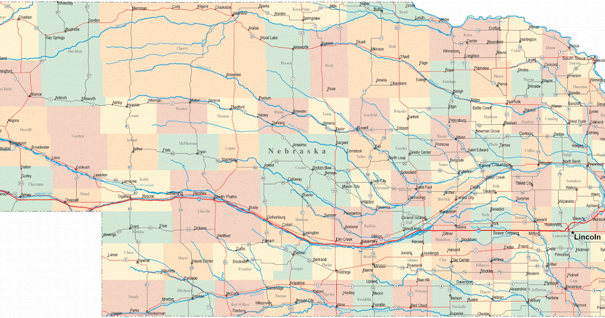 Nebraska map